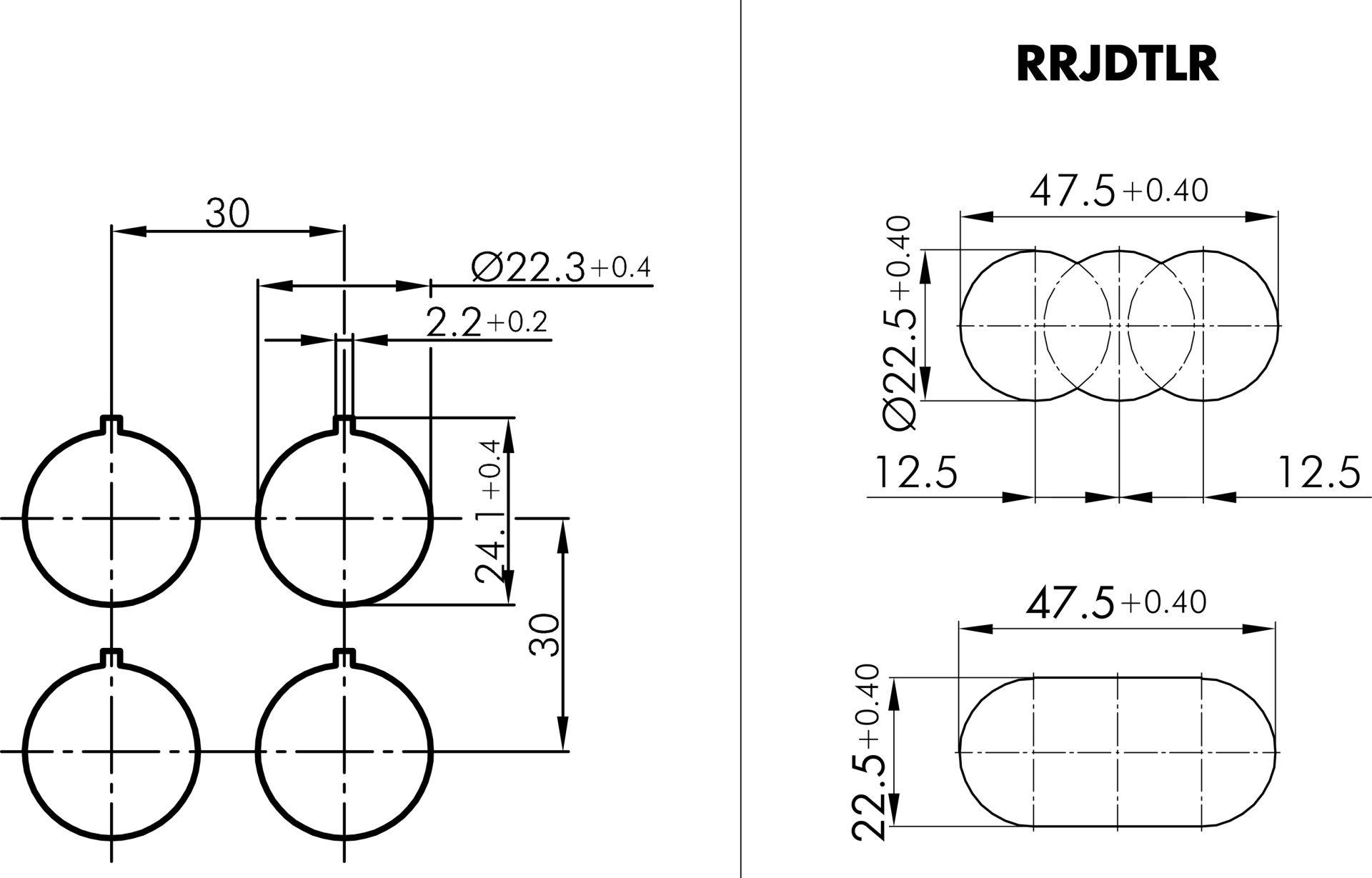 RRJDTLRHGR | Double push-button | Ring illumination | High red push ...